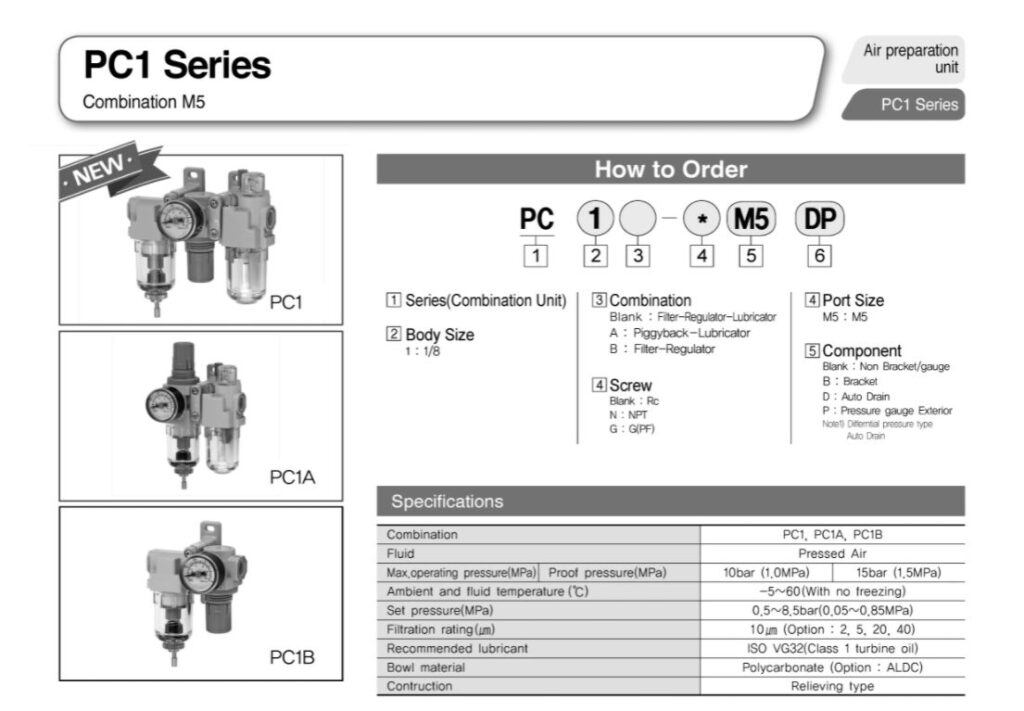 PC1-Bộ lọc điều áp tra dầu TPC - Pneumatic Product | Pneumatic Actuator ...