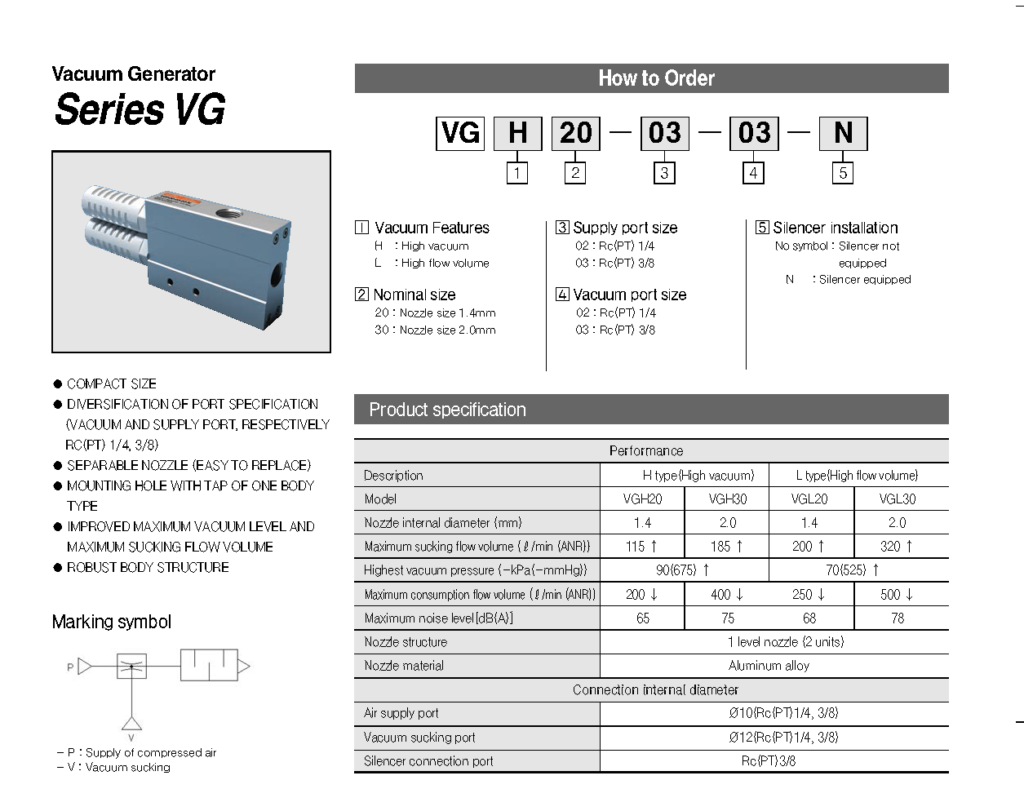 VG- High Flow Vacuum Generator TPC - Pneumatic Product | Pneumatic ...